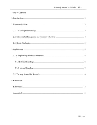 Branding Starbucks in India | PDF