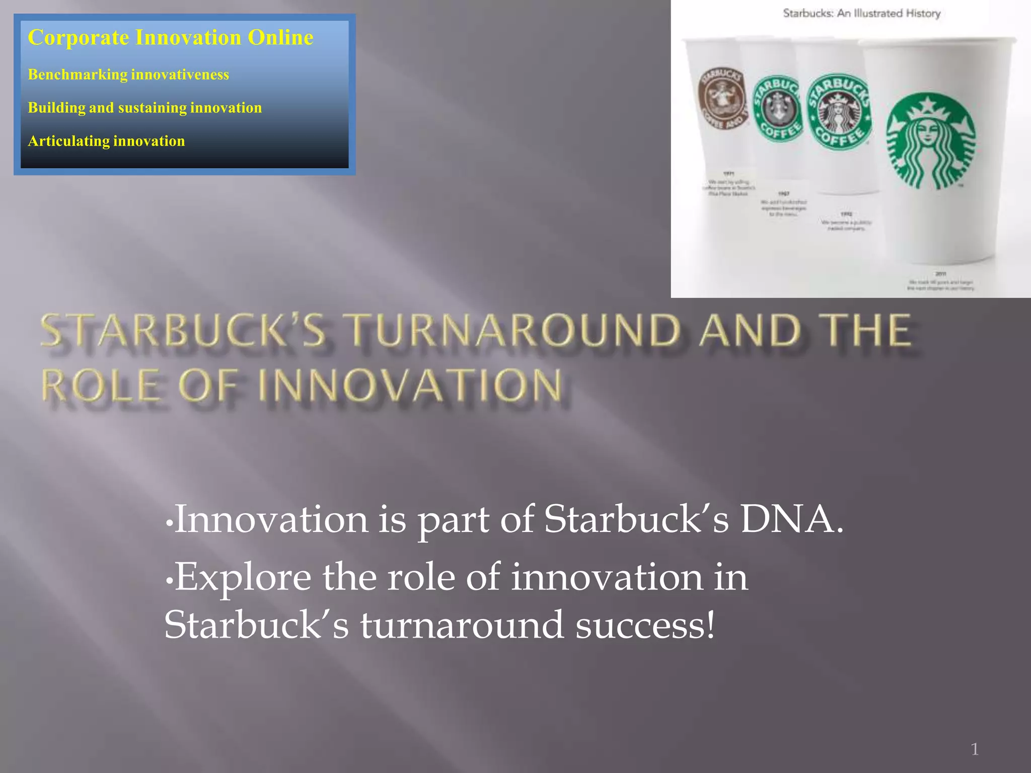 Starbuck’s innovation and turnaround success | PPTX