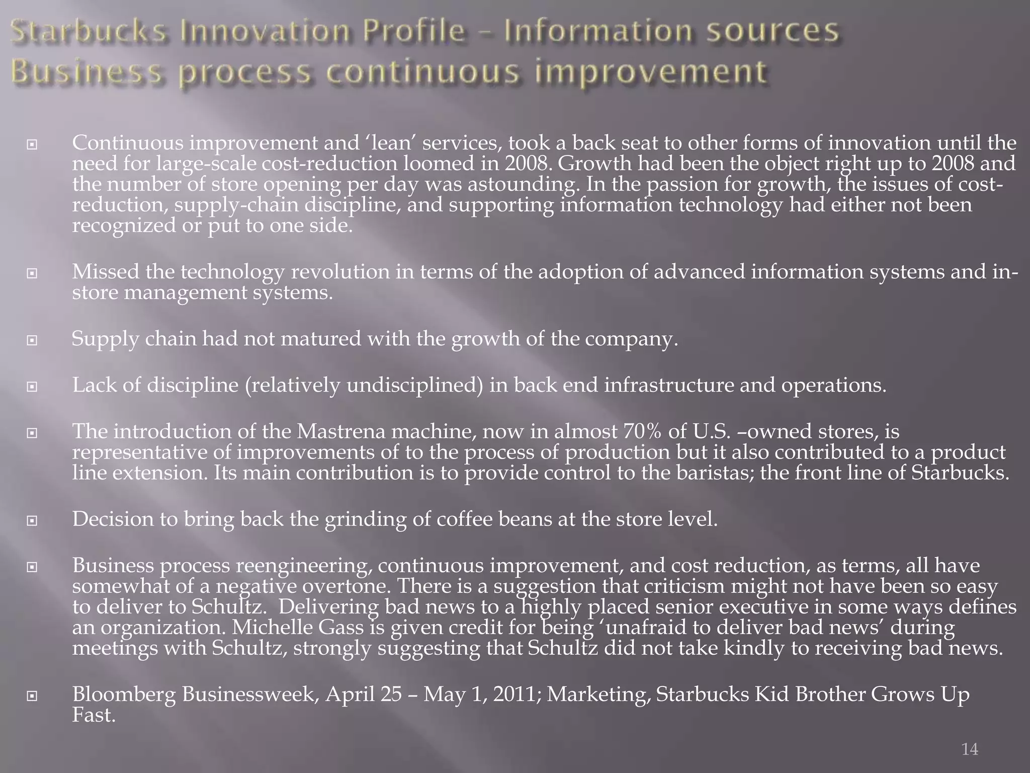 Starbuck’s innovation and turnaround success | PPTX