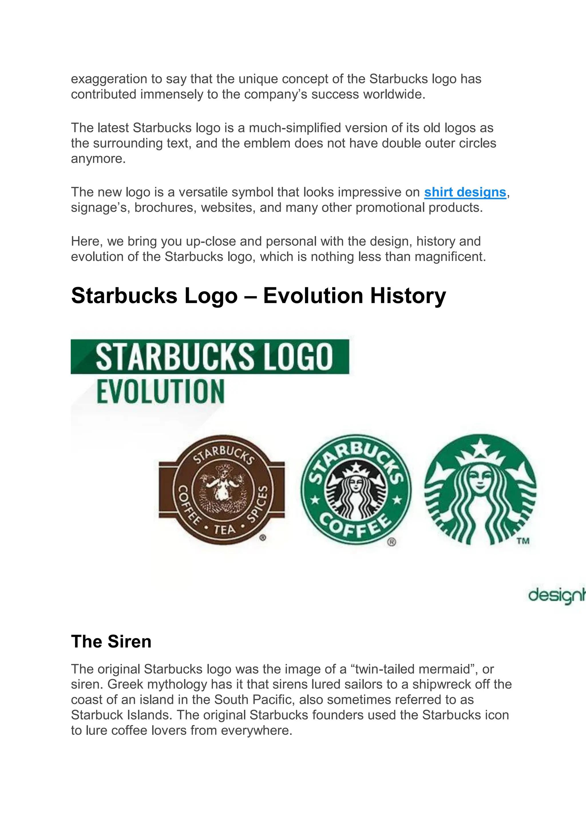 Starbucks Logo – An Overview of Design, History And Evolution | PDF ...