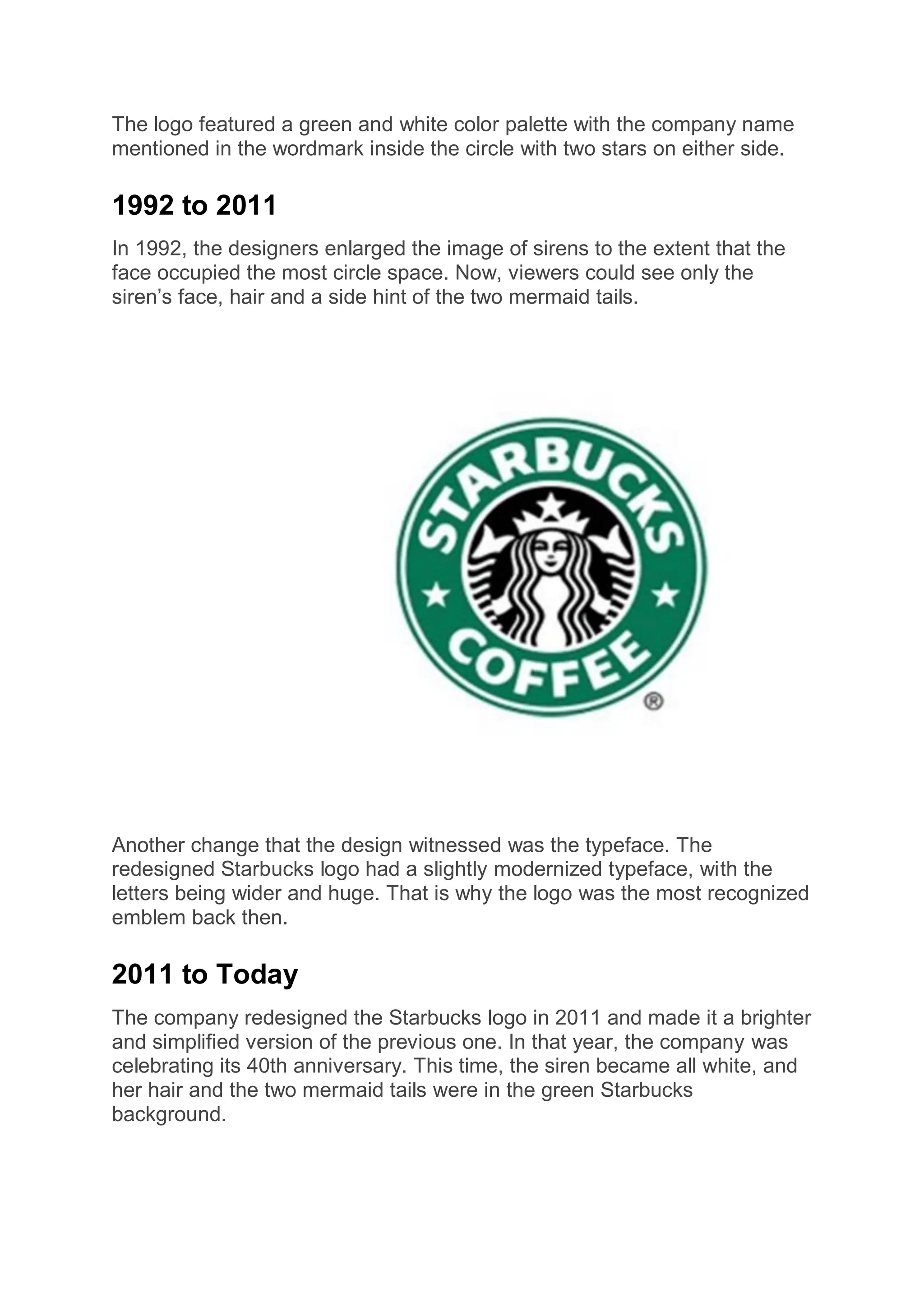 Starbucks Logo – An Overview of Design, History And Evolution | PDF