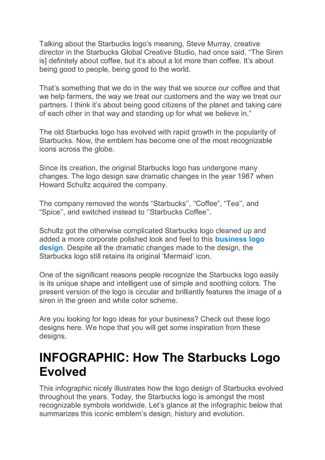 Starbucks Logo – An Overview of Design, History And Evolution | PDF