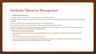 Starbucks operation management | PPTX
