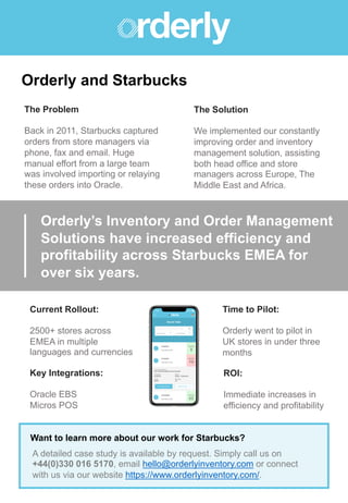 Orderly Inventory at Starbucks EMEA | PDF