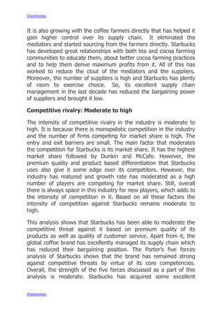 Starbucks porter's five forces analysis | PDF