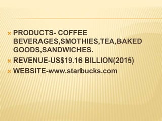 ASSIGNMENT 1-STARBUCKS CASE STUDY | PPTX | Business | Business and Finance
