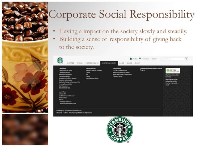 Starbucks Socially Responsible Company | PPTX | Business | Business and ...