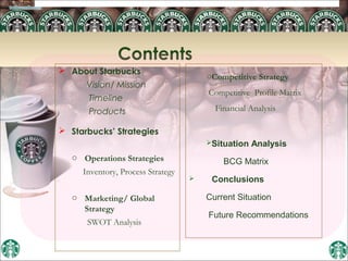 Starbucks Case Study: Operations and Competitive Strategies | PPT