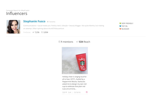 Starbucks #RedCupArt influencers Marketing Campaign 2016 | PDF