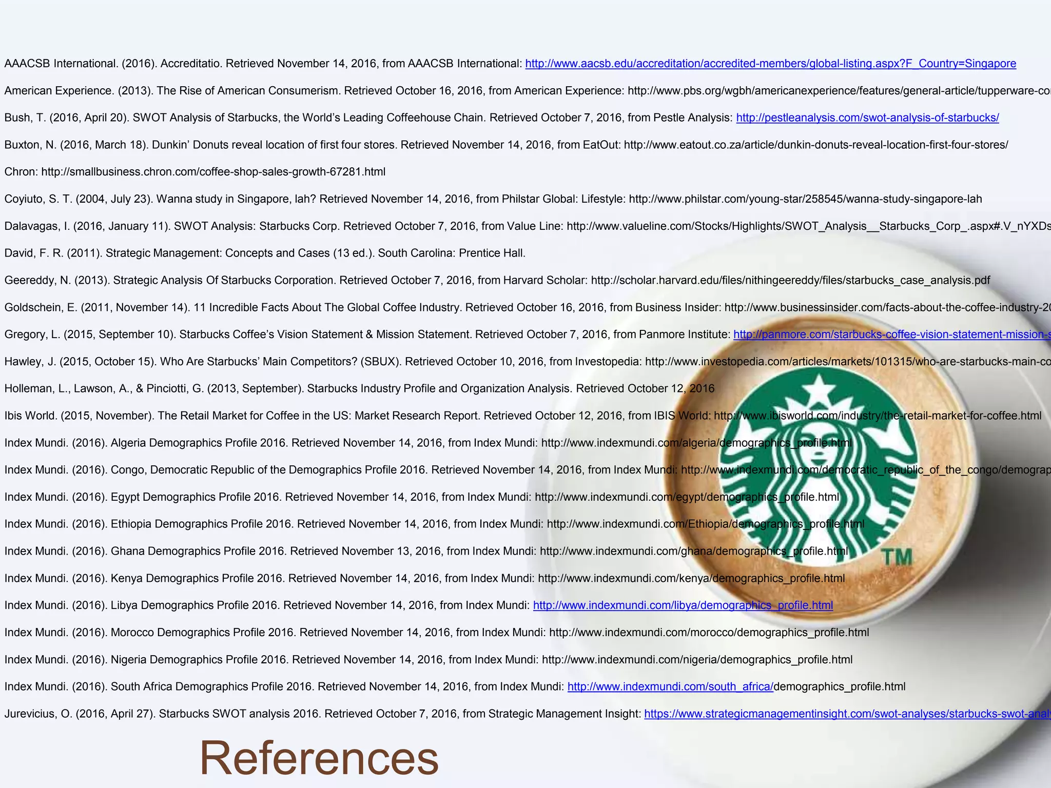 Starbucks Redefining A Cup of Joe - SPACE Matrix, BCG Matrix, Product ...