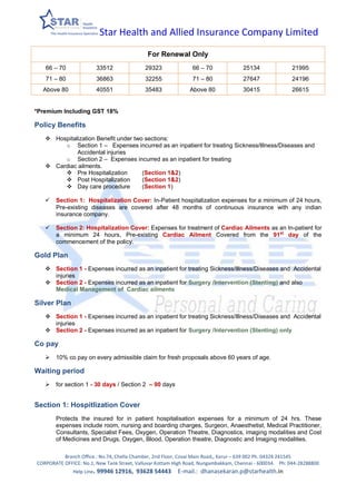 Star Cardiac Care Insurance Policy_Revised Premium | PDF | Heart and ...