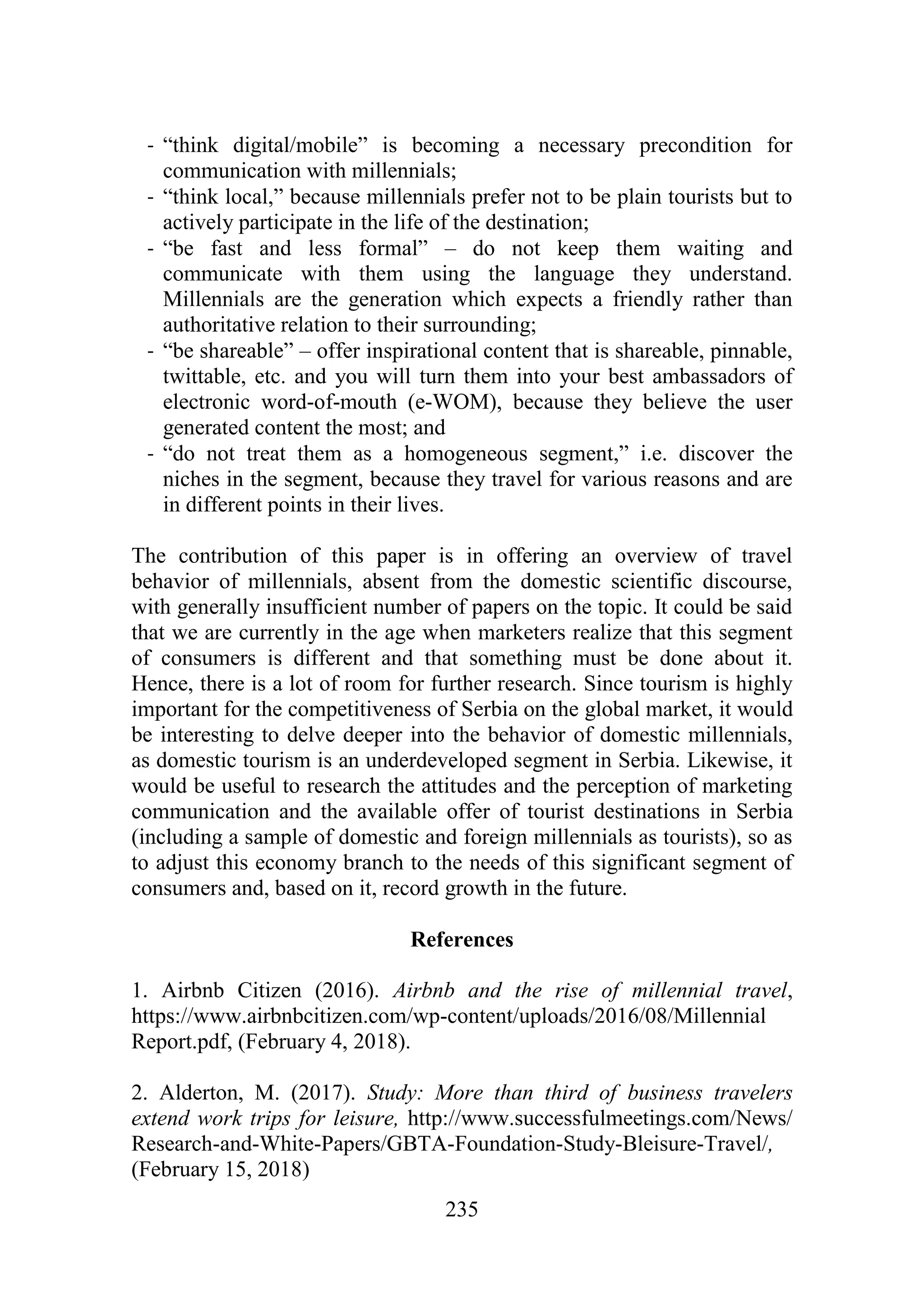 WHY MILLENNIALS AS DIGITAL TRAVELERS TRANSFORMED MARKETING STRATEGY IN TOURISM INDUSTRY | PDF