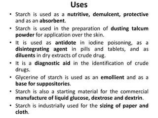 STARCH - Pharmacognostic Details | PPTX