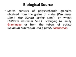 STARCH - Pharmacognostic Details | PPTX