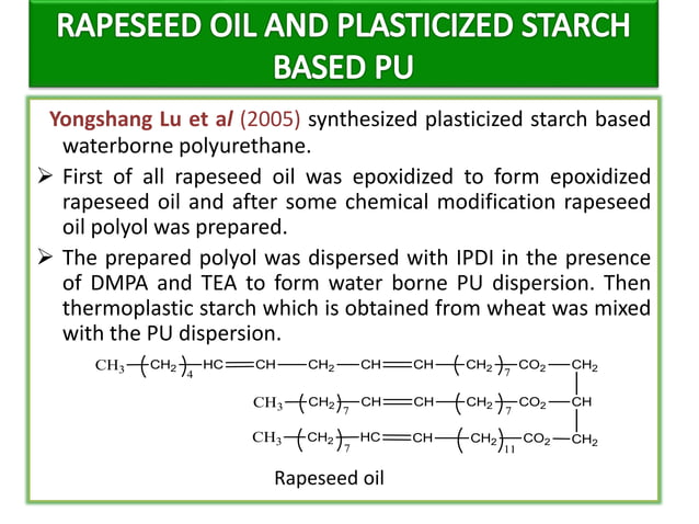 Starch based polyurethane | PPTX