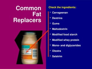Role of starches as a fat replacer in foods | PPT