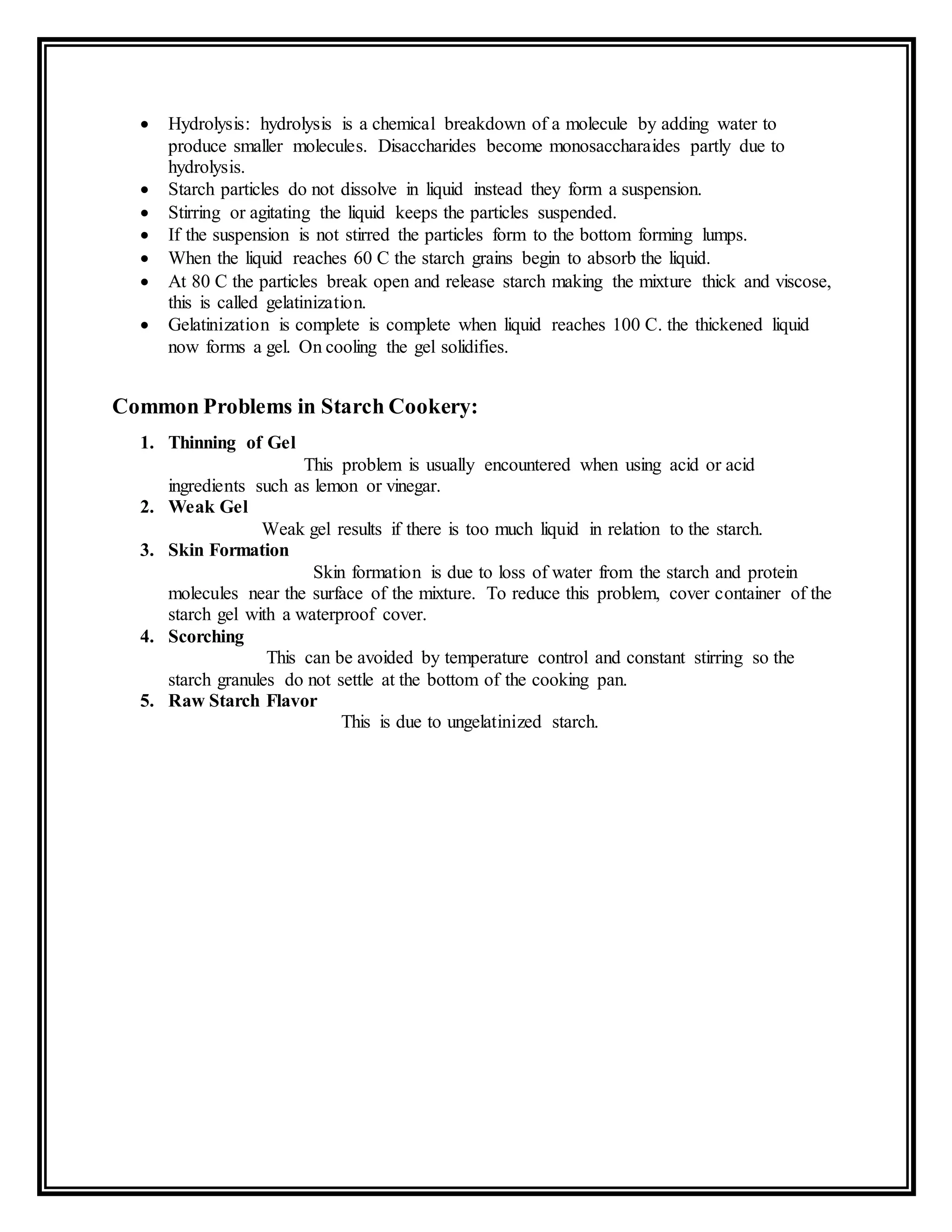 Starch cookery | DOCX