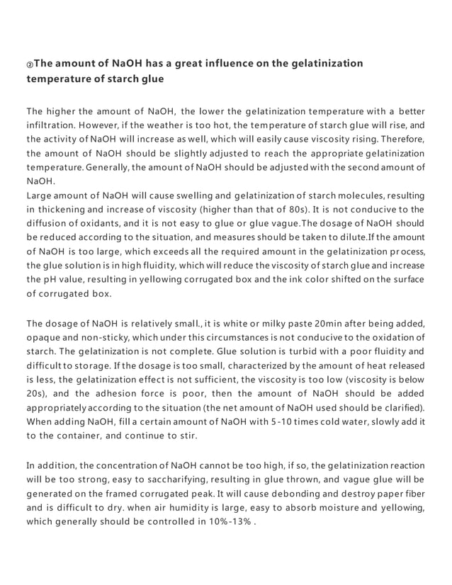 Starch gelatinization temperature influence cardboard quality | PDF