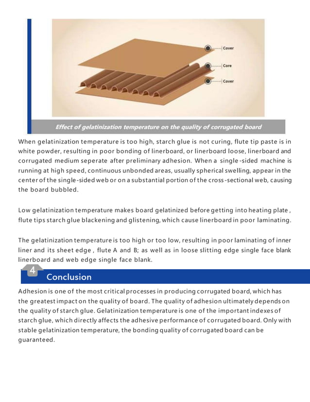 Starch gelatinization temperature influence cardboard quality | PDF