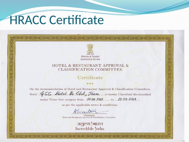 Star Classification of Hotels, Mod I.pptx