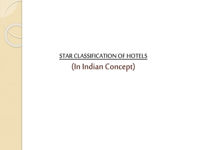 Star classification of hotels | PPTX