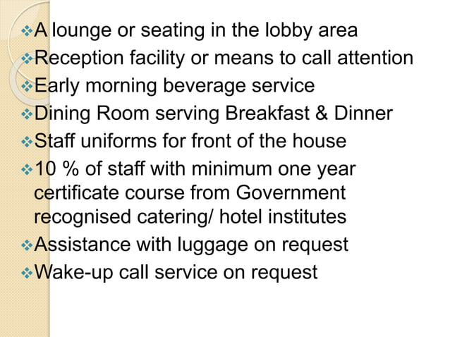 Star classification of hotels | PPTX