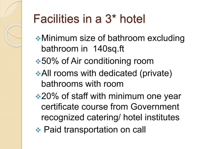 Star classification of hotels | PPTX
