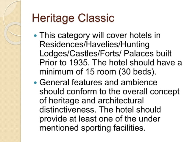 Star classification of hotels | PPTX