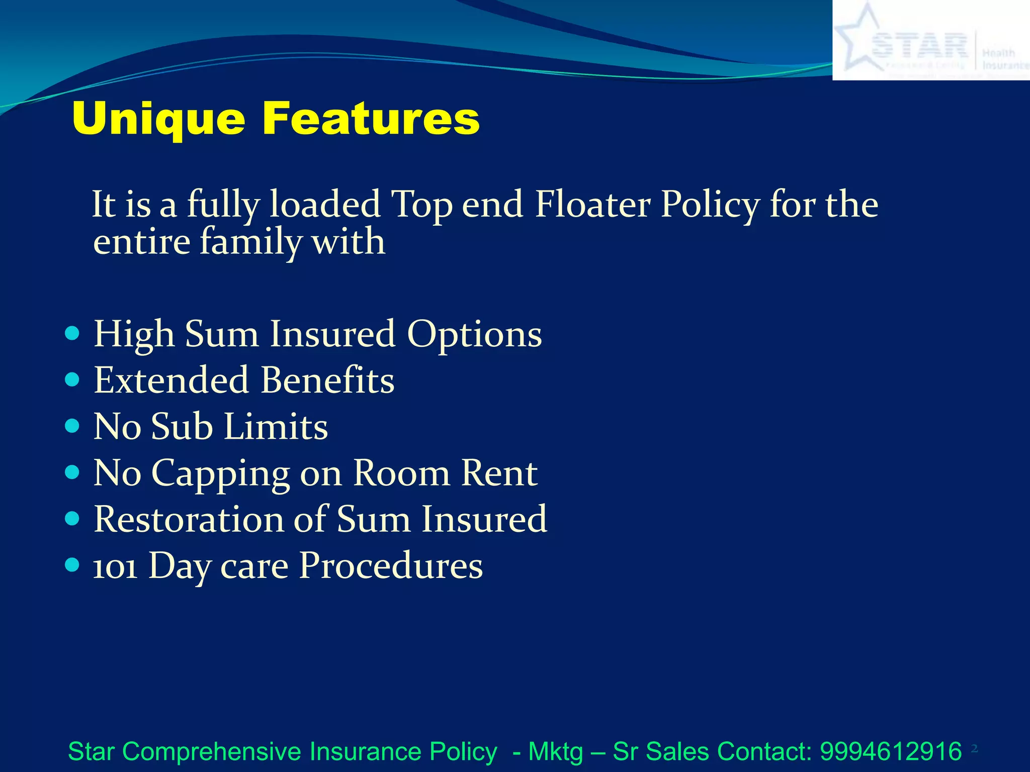 Star comprehensive health insurance presentation | PPTX