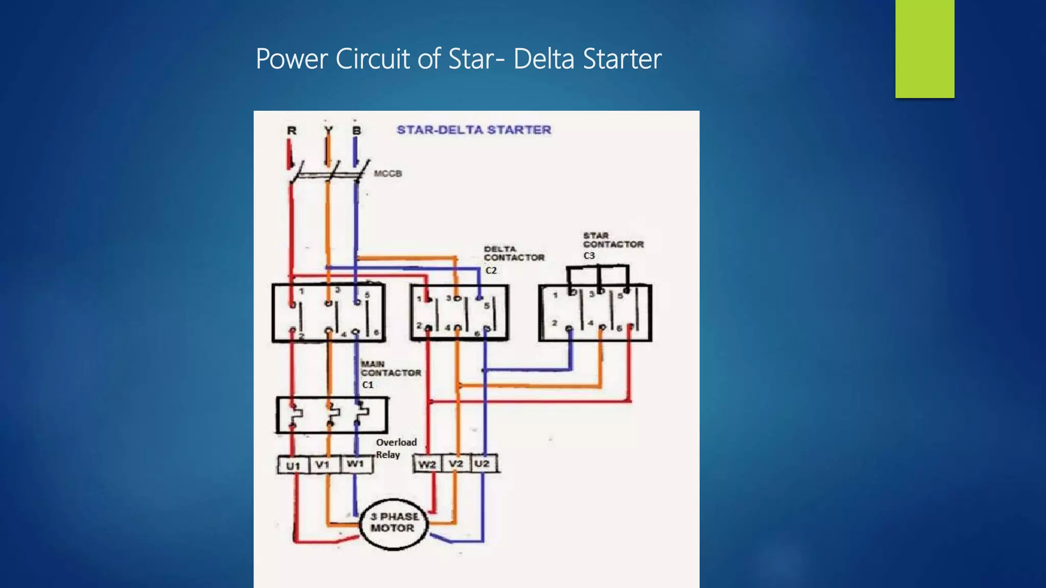Star delta starter circuit for protection of motor | PPTX