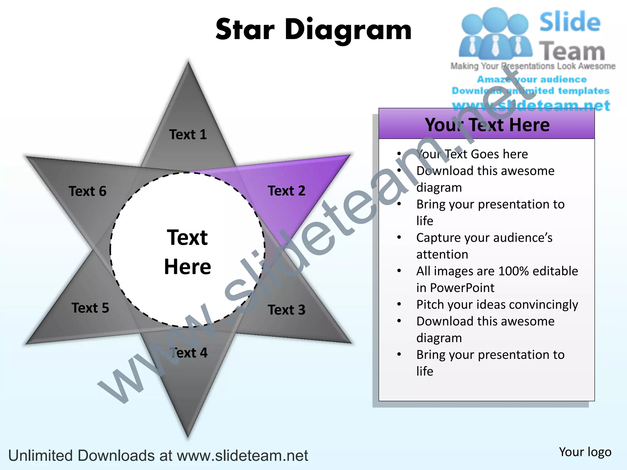 Star diagram powerpoint slides presentation diagrams templates | PDF