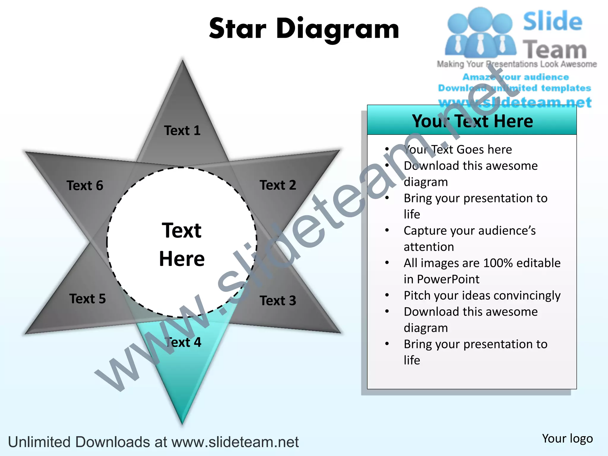 Star diagram powerpoint slides presentation diagrams templates | PDF