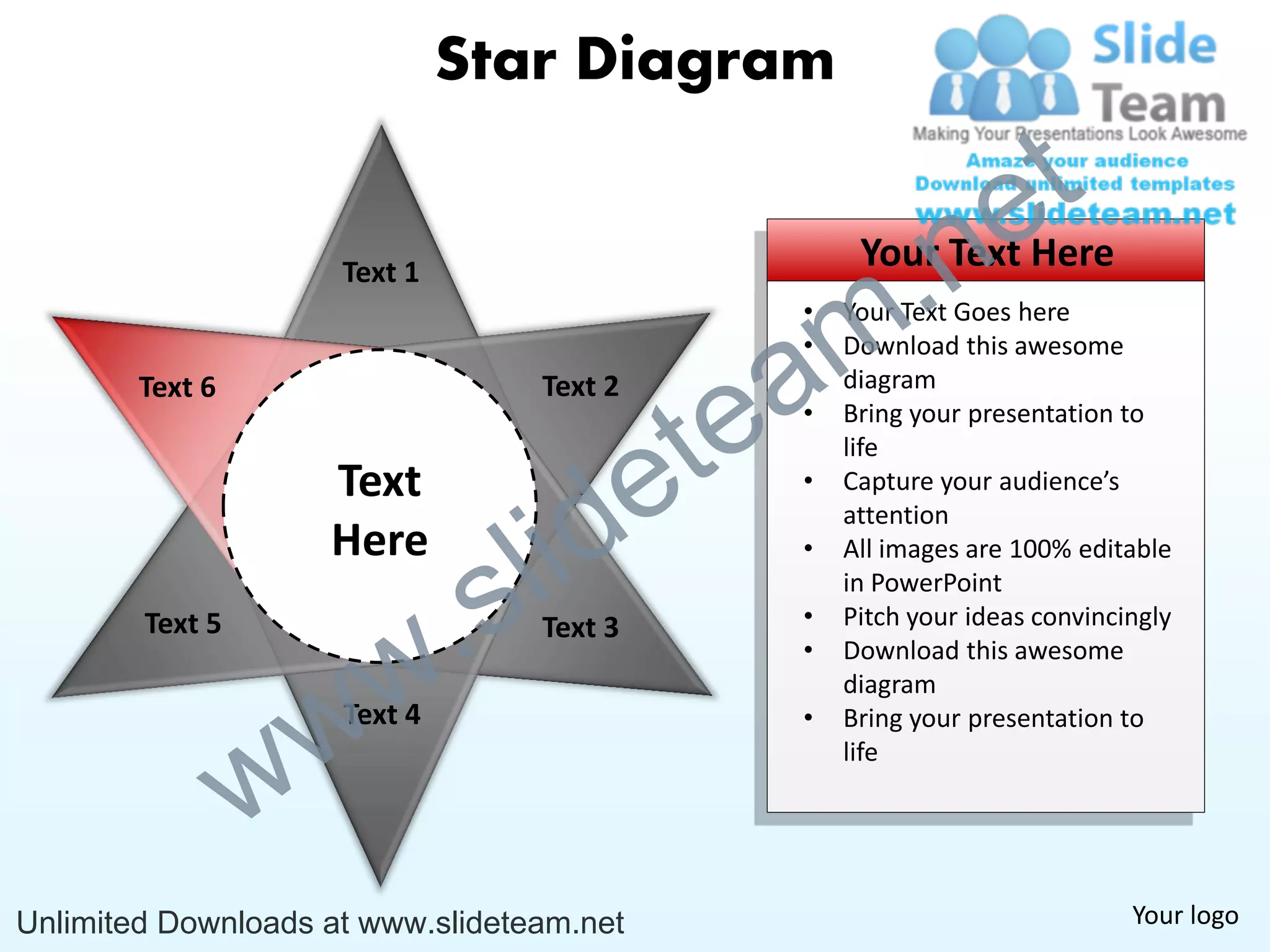 Star diagram powerpoint slides presentation diagrams templates | PDF