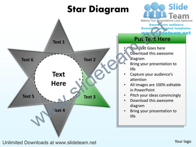 Star diagram powerpoint slides presentation diagrams templates | PDF