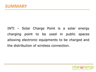 Starenergy presents INTI - Solar Charge Point | PPT