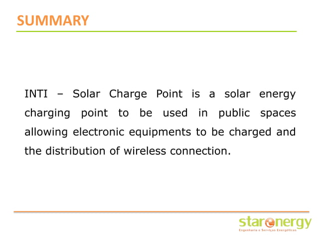 Starenergy presents INTI - Solar Charge Point | PPT