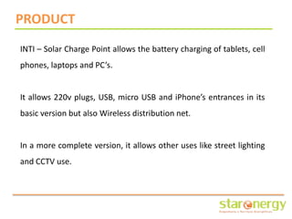 Starenergy presents INTI - Solar Charge Point | PPT