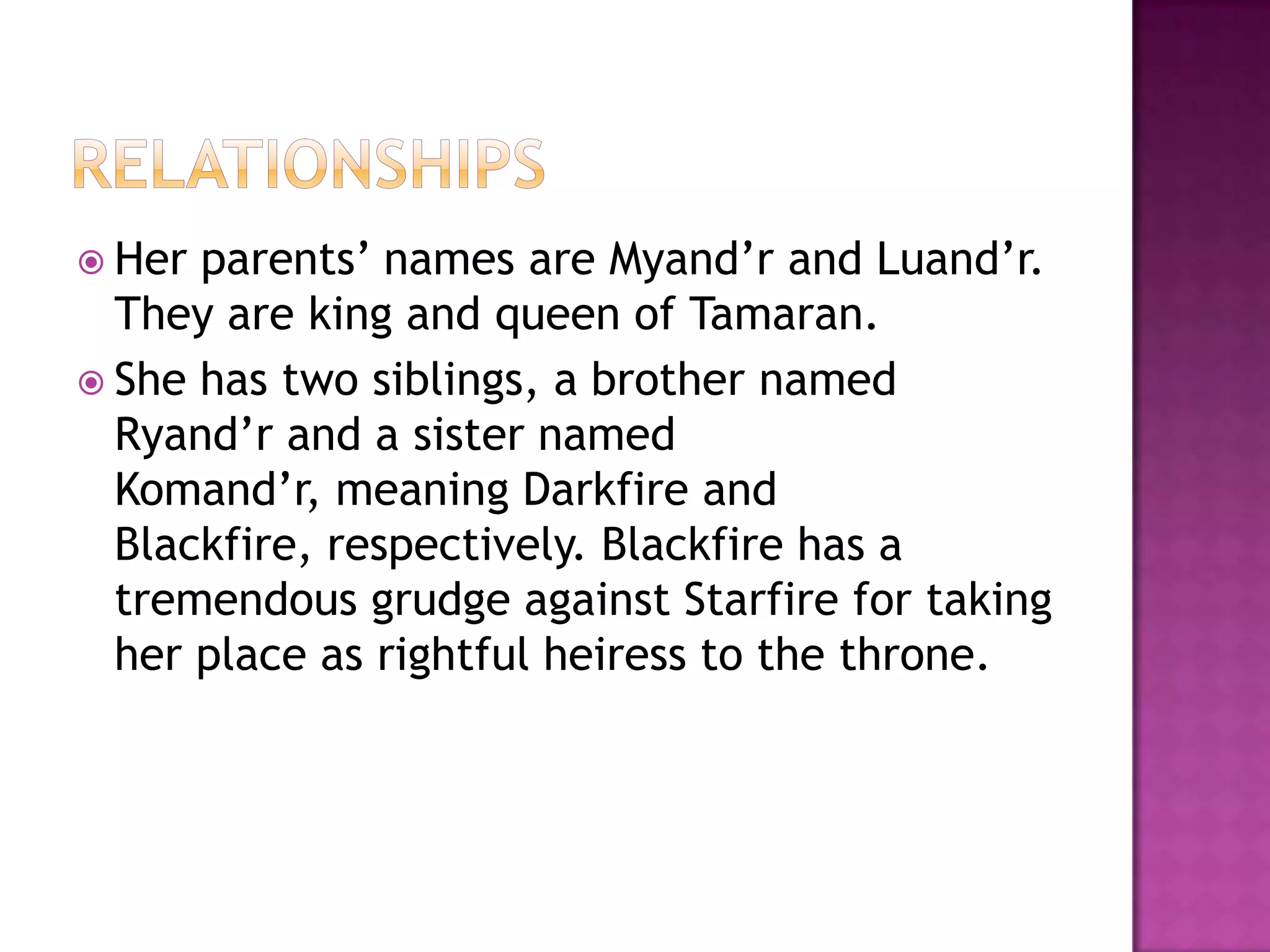 Starfire by Ashley Hardin | PPTX