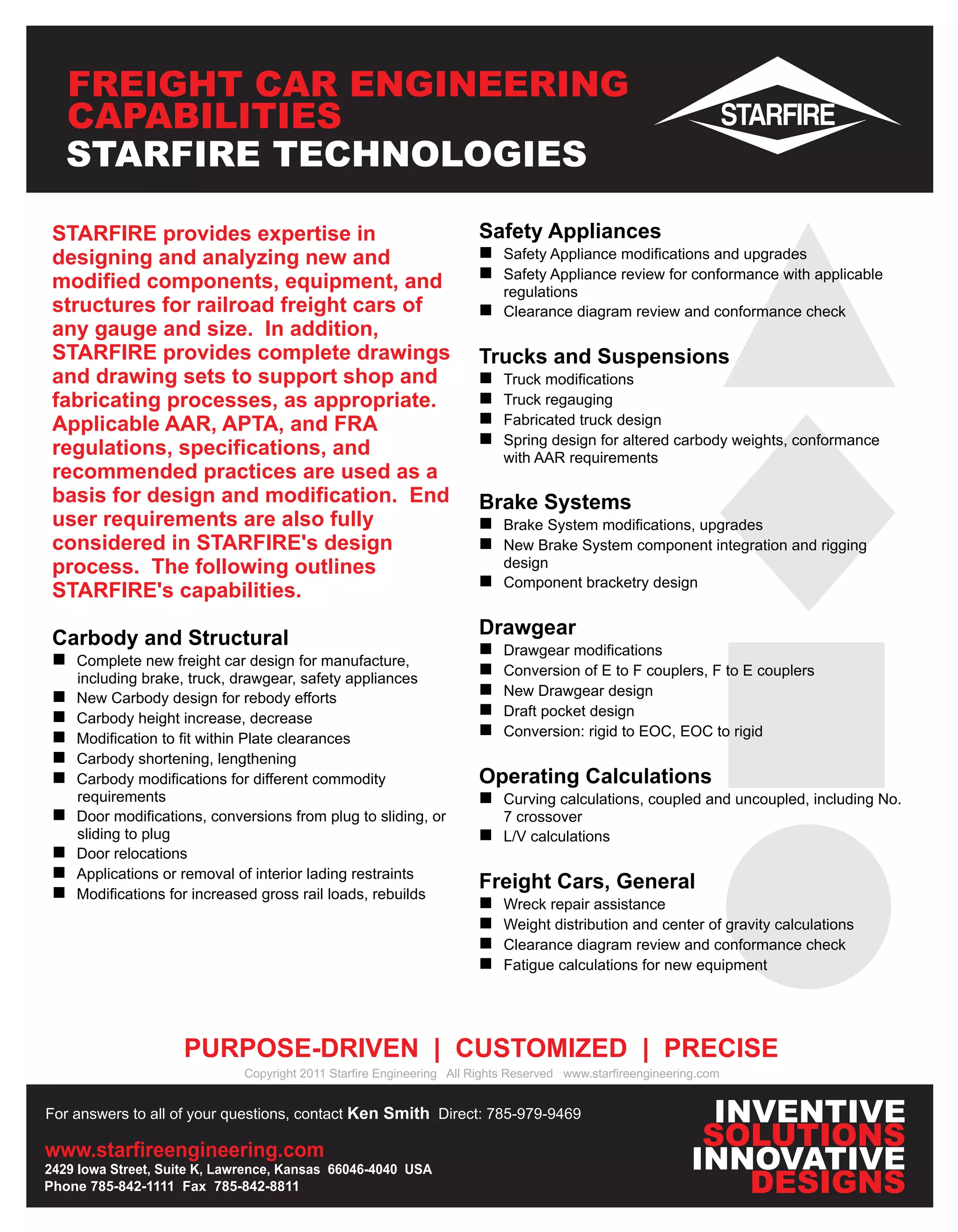 Starfire Engineering Freight Car Engineering Capabilities | PDF | Rail ...