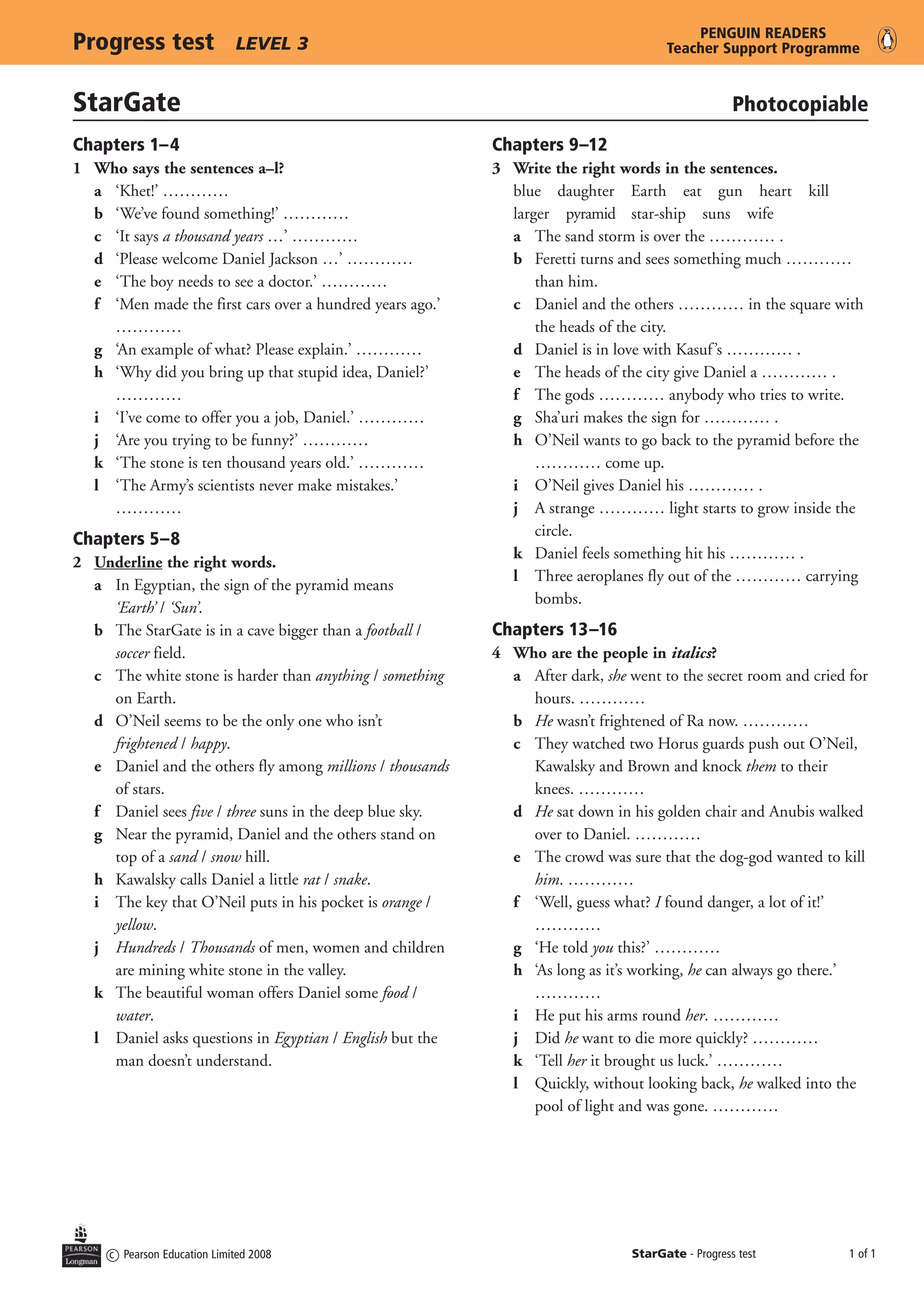 Star gate activity worksheets | PDF