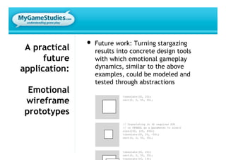 Stargazing - Emotional Game Analysis & Design Method | PDF