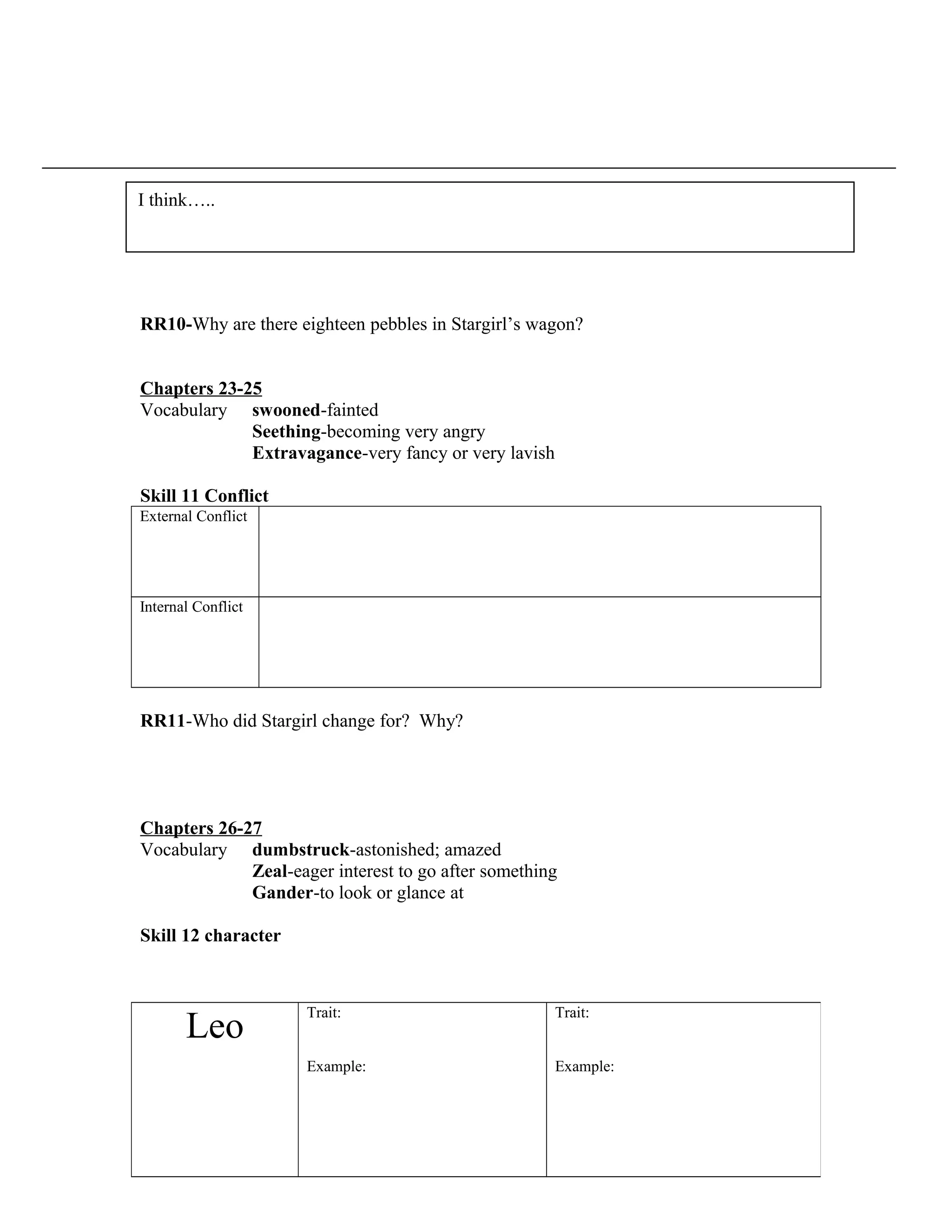 Stargirl study guide | DOC