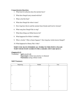 Stargirl study guide 2 | DOC