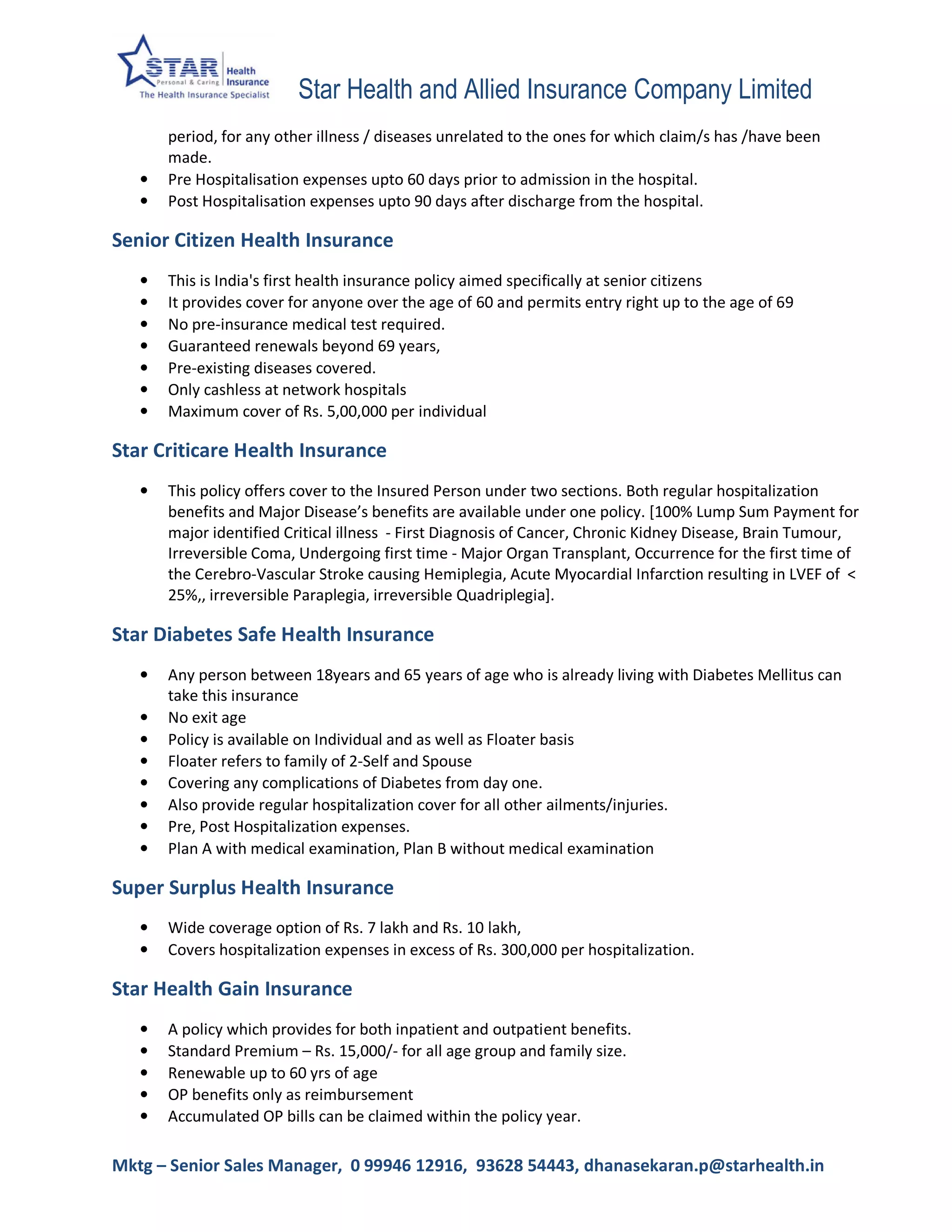 Star Health Insurance Coimbatore / starhealth / starhealthinsurance | PDF