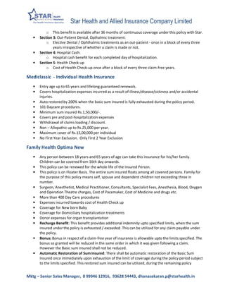 Star Health Insurance Coimbatore / starhealth / starhealthinsurance | PDF