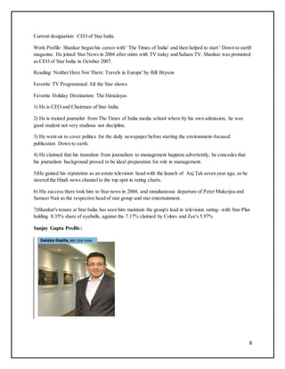 Project report on 'Star India' conglomerate | DOCX