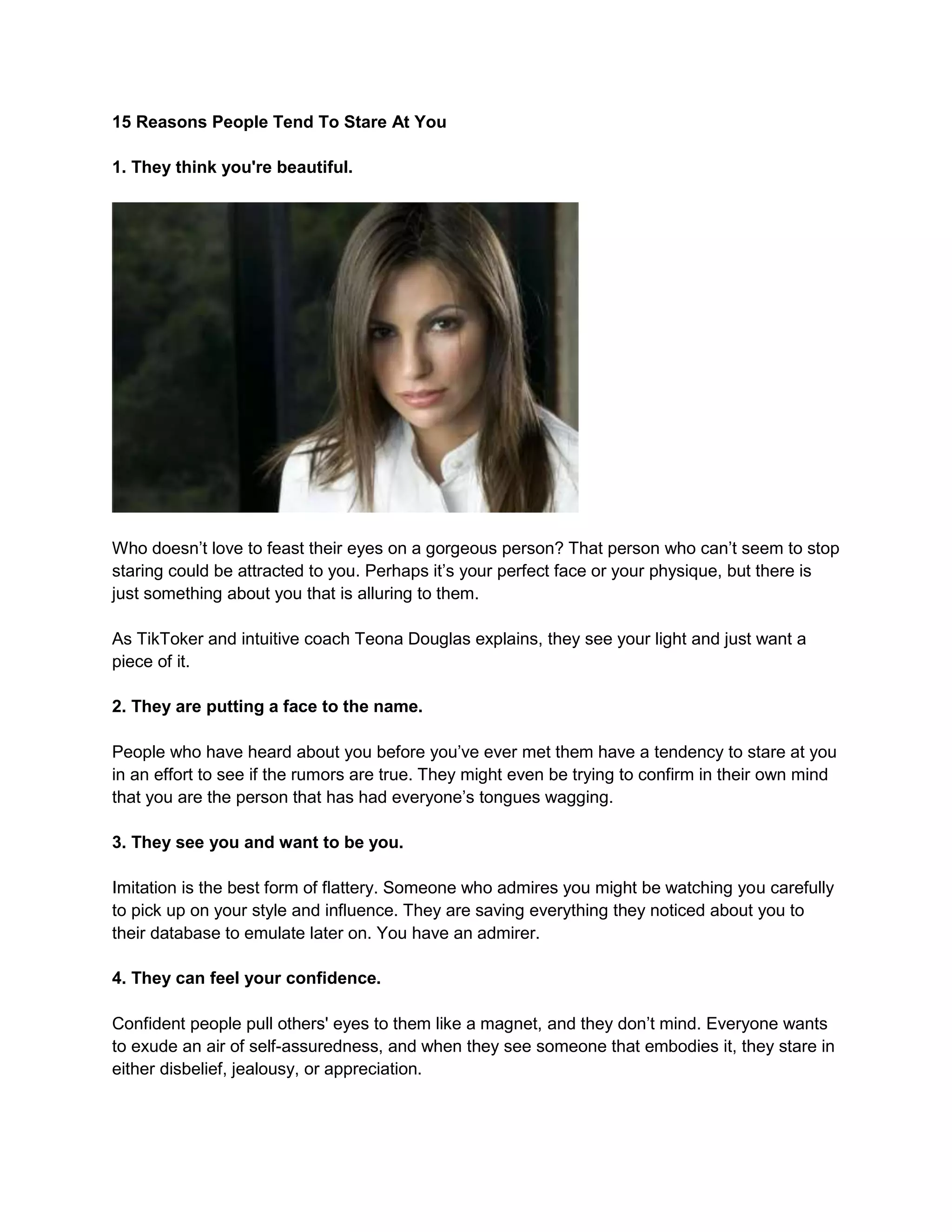 15 Reasons People Tend To Stare At You | DOCX
