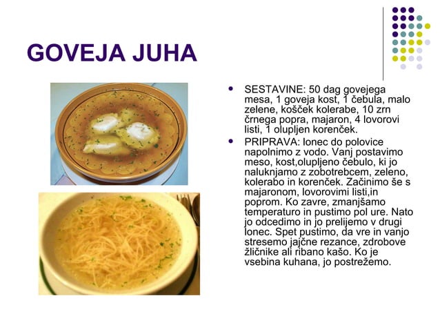 Stari recepti za jedi v božičnem času | PPT