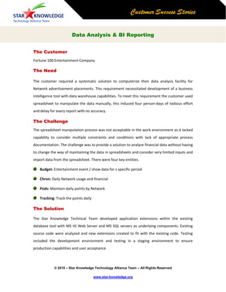 Star Knowledge BI Solutions & Services | PDF