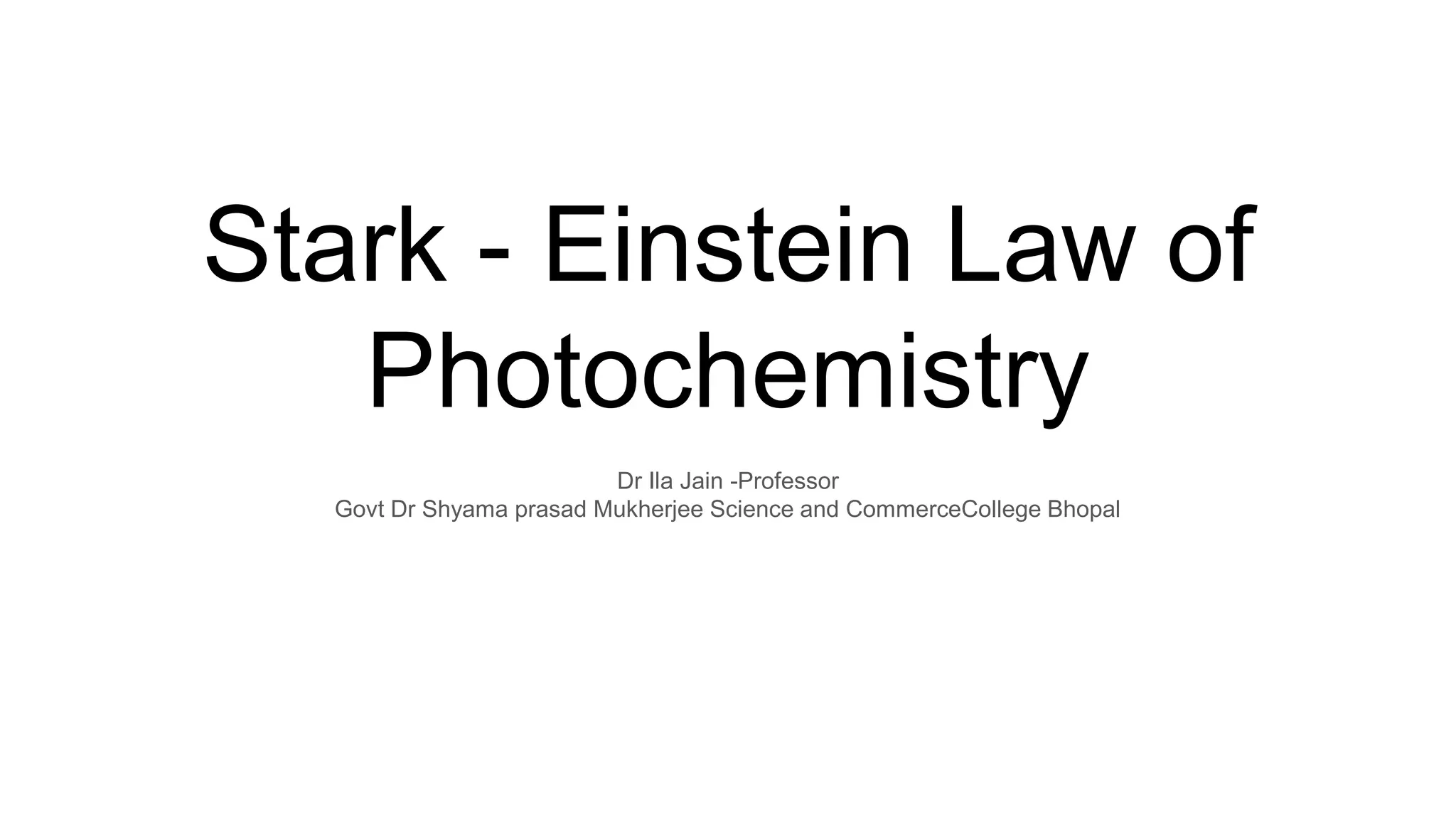 Stark Einstein Law.pptx